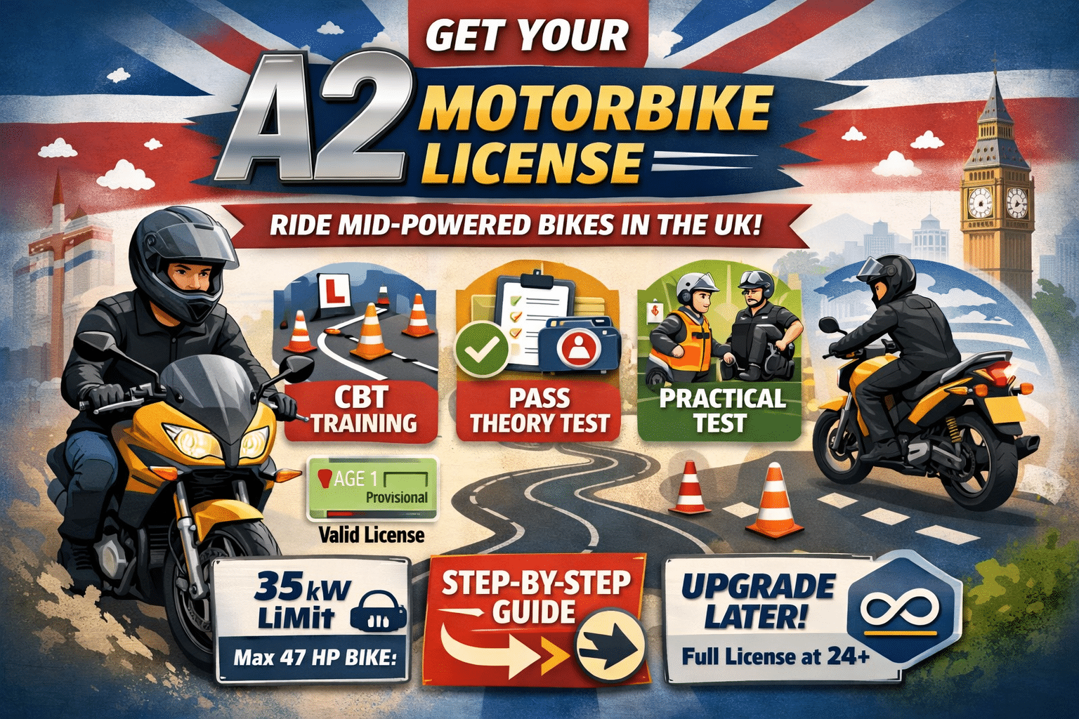 Motorbike A2 License UK: Rules, Cost & How to Get